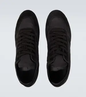 Rick Owens Minimal Suede-trimmed Sneakers - Black