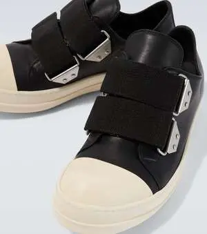 Rick Owens Low Strap Leather Sneakers