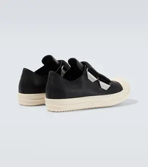 Rick Owens Low Strap Leather Sneakers