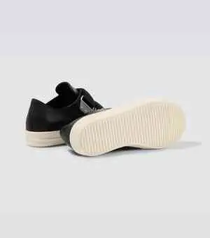Rick Owens Low Strap Leather Sneakers