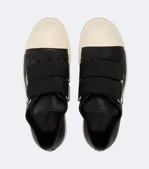 Rick Owens Low Strap Leather Sneakers - Black
