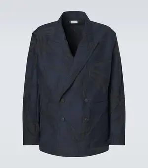 Dries Van Noten Cotton-blend Jacquard Blazer - Blue