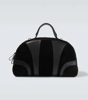 Dries Van Noten Leather-trimmed Suede Duffel Bag - Black