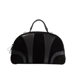 Dries Van Noten Leather-trimmed Suede Duffle Bag - Black