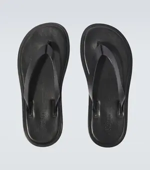Studio Nicholson Curren Leather Thong Sandals - Black