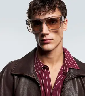 Saint Laurent Sl 900 Howl Oversized Sunglasses - Transparent