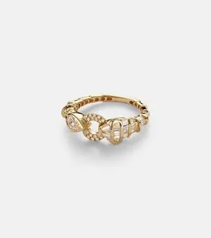 Shay Jewelry Serpentine 18kt Ring With Diamonds - Gold