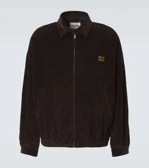 Miu Miu Cotton Corduroy Blouson Jacket - Brown