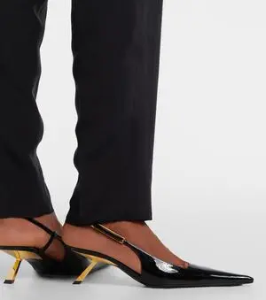 Saint Laurent Lee Patent Leather Slingback Pumps