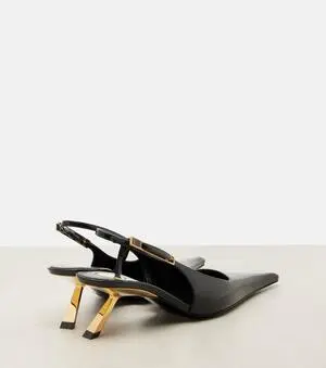 Saint Laurent Lee Patent Leather Slingback Pumps