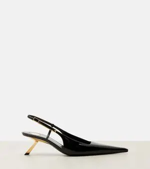 Saint Laurent Lee Patent Leather Slingback Pumps