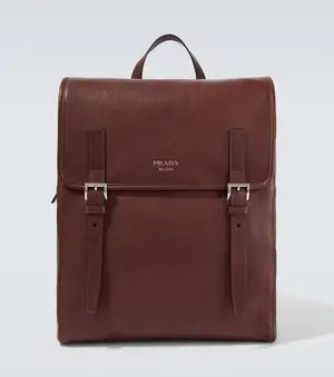 Prada Leather Backpack - Brown