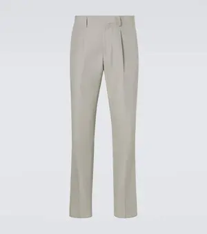 LARDINI Linen, Cotton, And Silk Chinos - Green