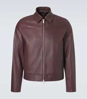 LARDINI Leather Zip-up Jacket - Brown