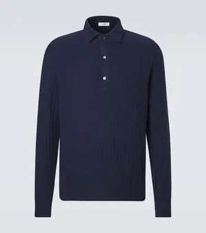 LARDINI Cotton Polo Sweater - Blue