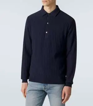 LARDINI Cotton Polo Sweater - Blue