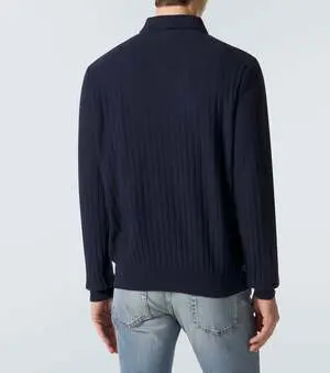 LARDINI Cotton Polo Sweater - Blue