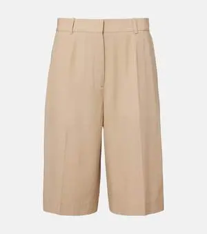 TOTEME High-rise Bermuda Shorts - Beige
