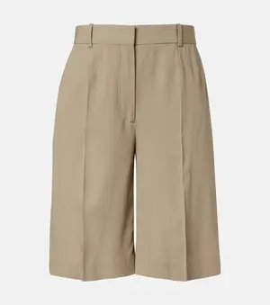 TOTEME High-rise Bermuda Shorts - Beige