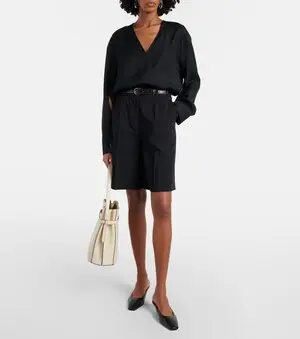TOTEME High-rise Bermuda Shorts - Black