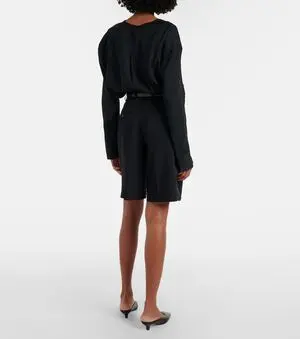 TOTEME High-rise Bermuda Shorts - Black