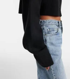 TOTEME Cropped Wool-blend Cardigan - Black