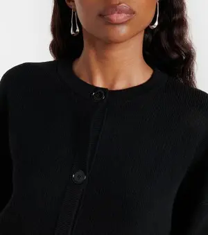 TOTEME Cropped Wool-blend Cardigan - Black