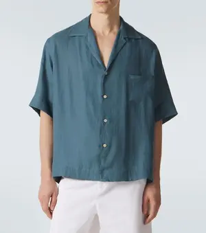 Kiton Linen Bowling Shirt