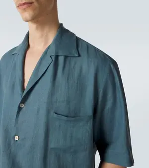 Kiton Linen Bowling Shirt