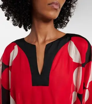 Dries Van Noten Printed Cotton Kaftan - Red