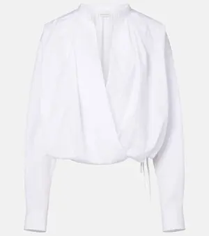 Dries Van Noten Draped Cotton Blouse - White