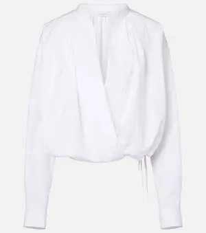 Dries Van Noten Draped Cotton Blouse - White