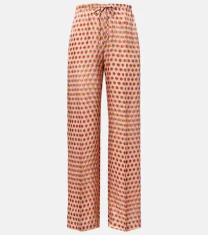 Women's Silk Polka Dot Pants