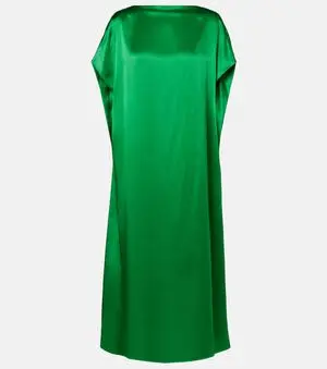 Dries Van Noten Silk Satin Midi Dress - Green