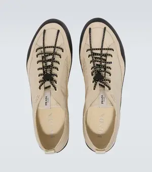 Prada Speedrock Re-nylon And Suede Sneakers - Beige