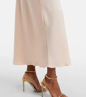 Max Mara Ghiotto Embellished Satin Slip Dress - Pink
