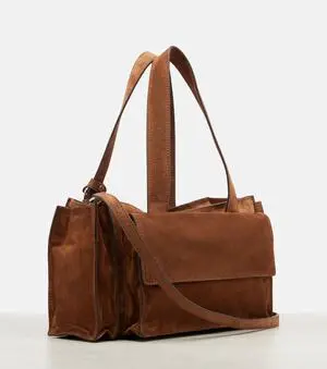 Miu Miu Suede Utilitarian Shoulder Bag