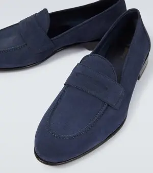 Brioni Appia Leather Penny Loafers - Blue