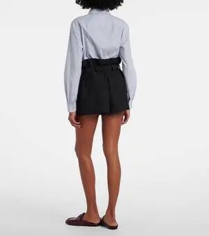 Saint Laurent Belted Mohair And Wool Shorts