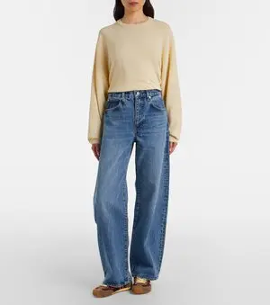 FRAME Bow Barrel-leg Jeans - Blue