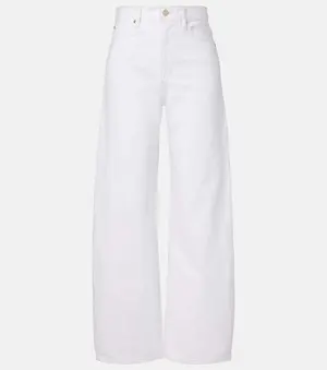 FRAME Bow Barrel-leg Jeans - White