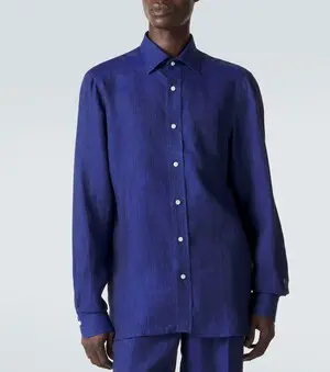 Rubinacci Linen Shirt - Blue