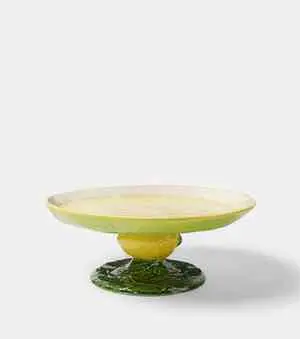 BORDALLO PINHEIRO Lemon Ceramic Cake Stand - Yellow