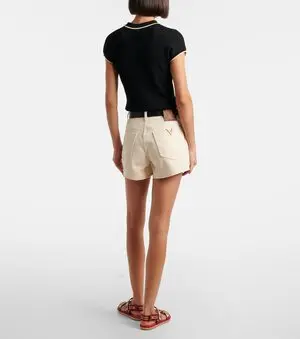 Valentino Garavani Cotton Denim Shorts - White