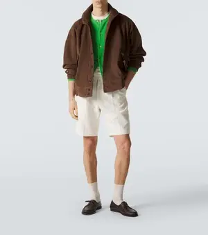 Auralee Cashmere And Cotton Cardigan - Green