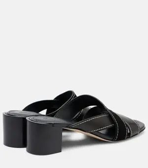 TOD'S Leather Mules - Black