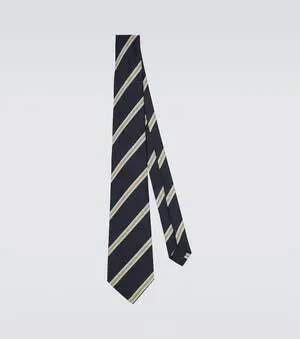 Dunhill Striped Silk Neck Tie - Blue