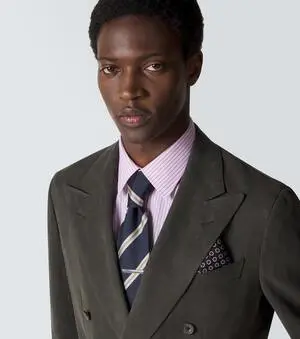 Dunhill Striped Silk Neck Tie - Blue