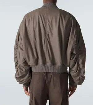 Rick Owens Secchia Flight Leather Bomber Jacket - Grey