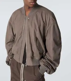 Rick Owens Secchia Flight Leather Bomber Jacket - Grey